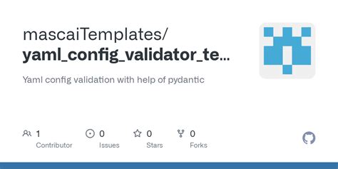 Github Mascaitemplates Yaml Config Validator Template Yaml Config