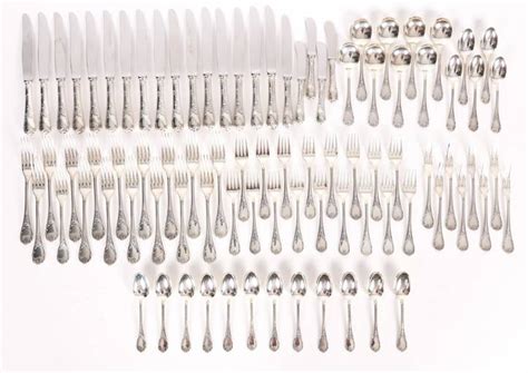 Christofle Silverplate Flatware Service Marly Pattern