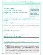 Introjdbc By Examples Pdf Java Tutorial An Introduction