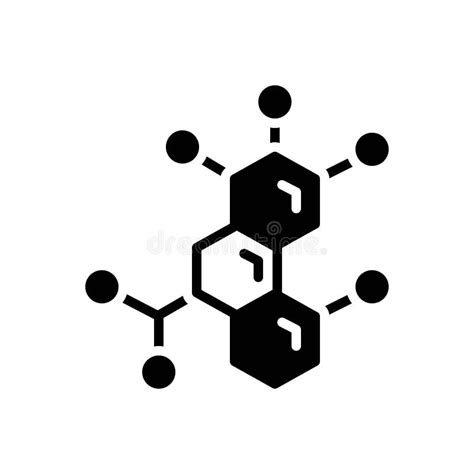 Icono Sólido Negro Para La Química Enzimática Y La Fórmula Ilustración del Vector Ilustración