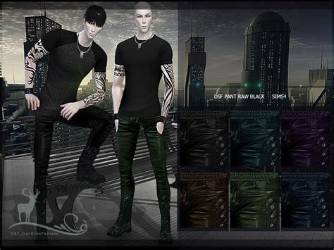 The Sims Resource Dsf Pant Raw Black Sims Teen Vampire Clothes Sims