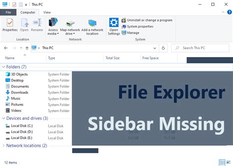 File Explorer Sidebar Missing Fix It Quickly