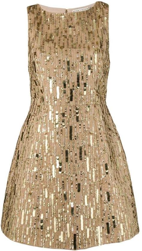 Alice Olivia Sequin Embroidered Mini Dress Mini Dress Designer