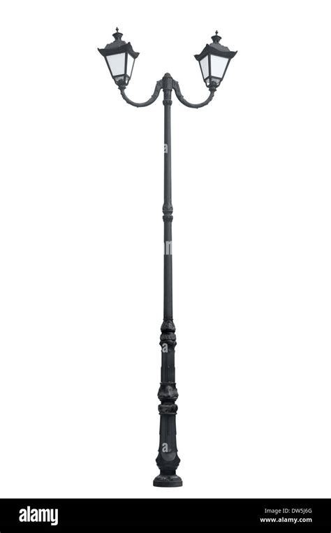 An Old Street Lamppost Isolated Over White Stock Photo Alamy