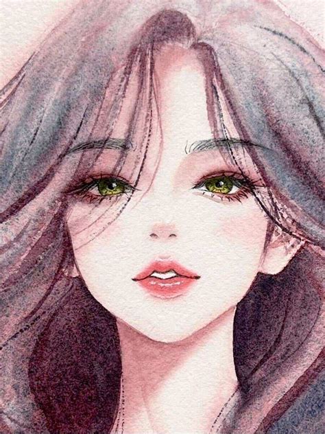手描きイラスト 水彩画 原画 赤色髪の毛の女の子人物画｜売買されたオークション情報、yahooの商品情報をアーカイブ公開 オークファン
