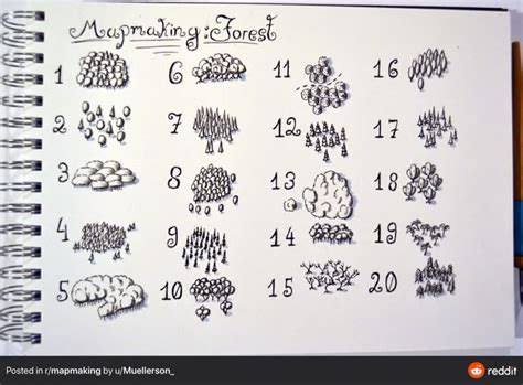 Map Sketch With Trees
