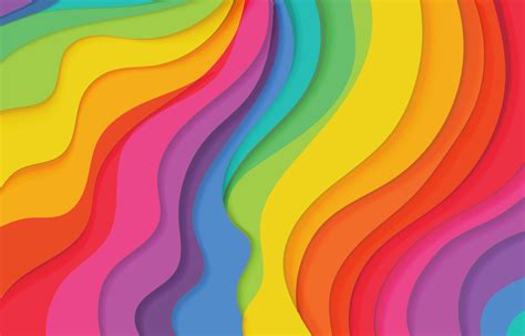 Rainbow Waves Layered Background 6125984 Vector Art At Vecteezy