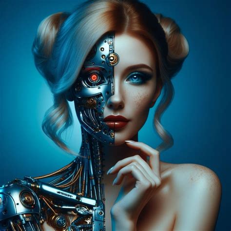 Premium Photo Cyberpunk Era Portrait Of A Woman