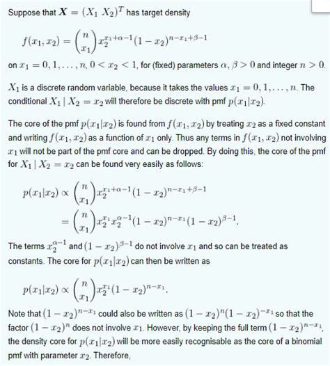 Gibbs Sampling Calculating The Full Conditionals From The Joint Density Cross Validated
