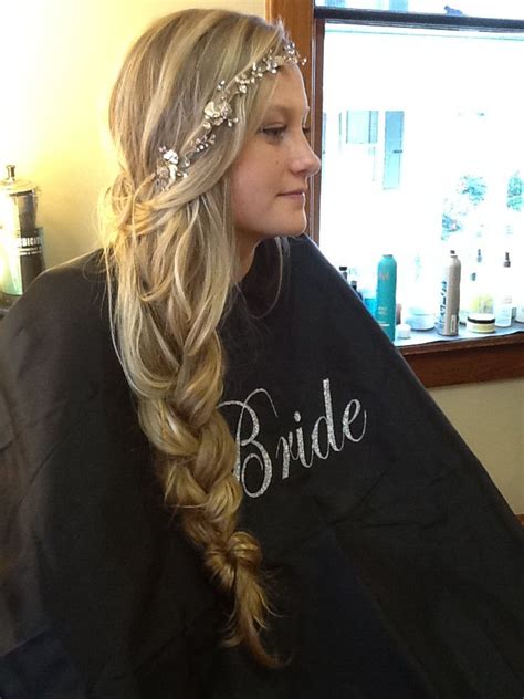 Hairstyle Is A Bohemian Braid With A Bow Detail Headpiece By Twigs