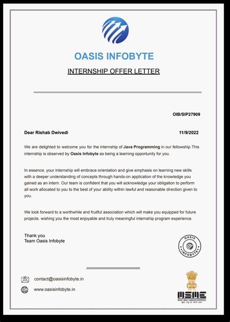 Rishab Dwivedi On Linkedin Javaprogramming Oasisinfobyte Internship