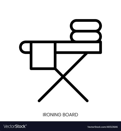 Ironing Board Icon Line Art Style Design Isolated Vector Image