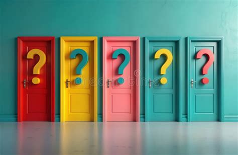 colorful doors with question marks symbolize career choices