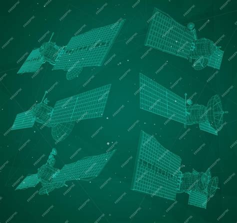 Premium Vector Vector Set Communications Satellite Of Nearearth Orbit