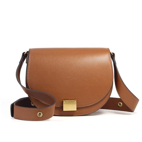 Cowhide Wide Shoulder Strap Saddle Bag Single Shoulder Diagonal Semici