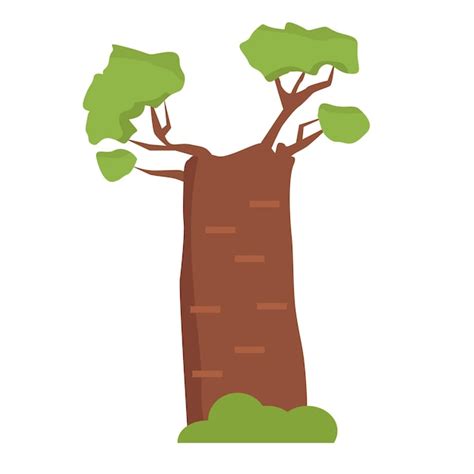 Premium Vector African Baobab In Flat Style Isolated On White Background