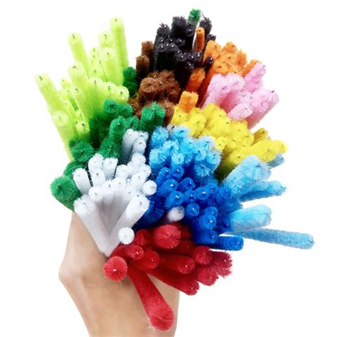 100pcs Colors 8mm X 50cm Chenille Stem Ploma