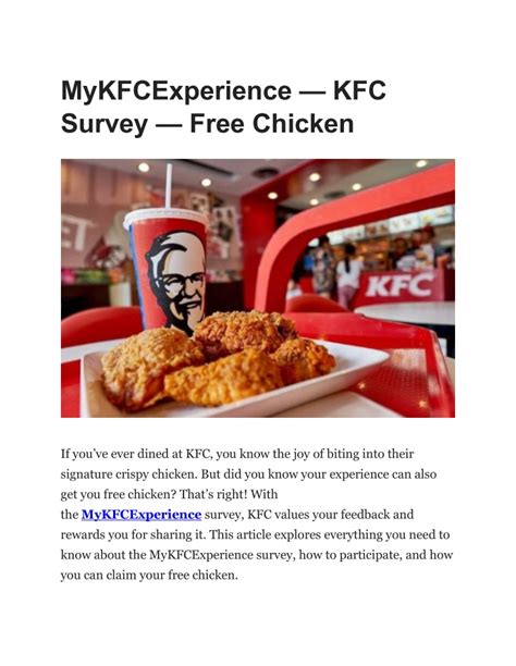 Ppt Mykfcexperience Kfc Survey Free Chicken Powerpoint Presentation Id 13788365