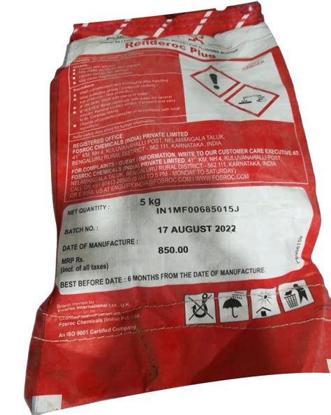Fosroc Renderoc Plug Packaging Size 5kg At Rs 850 In Lucknow Id