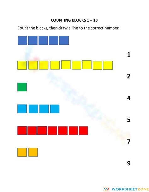 Counting Blocks 1 10 Worksheet