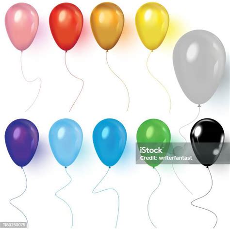 흰색 배경에 격리 된 사실적인 공기 3d 풍선 3차원 형태에 대한 스톡 벡터 아트 및 기타 이미지 3차원 형태 검은색 금 금속 Istock