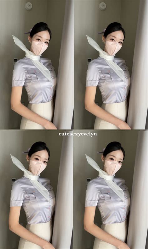 Evelyn 승무원 코스프레하기 Flight Attendant Cosplay Uniform 💕 Fashion かわいい