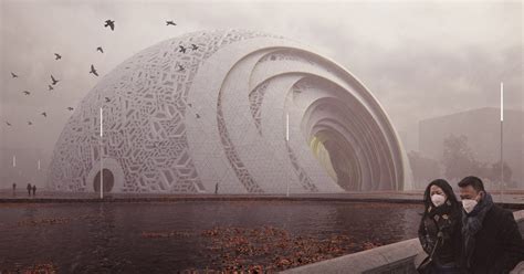 Puzzle Ball Theatre Will Be Covered In Geometric Interlocking Concrete Panels