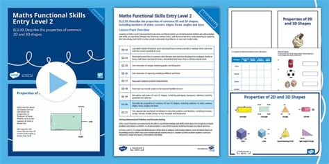 Maths Functional Skills Entry Level 220 Describe The Properties Of Common