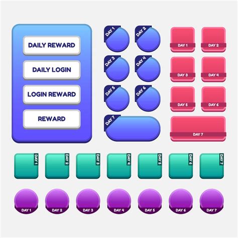 vector game ui big kit template wooden menu of graphical user