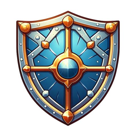 Premium Photo Metallic Shield In Cartoon Style Illustration