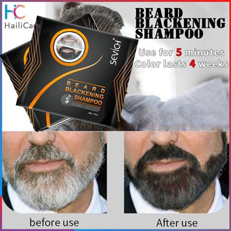 Hailicare Beard Blackening Shampoo Natural Mens Beard Dye Instant Fast Mustache Hair Coloring