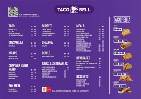Taco Bell Menu Menu For Taco Bell Sector 63 Noida Delhi Ncr