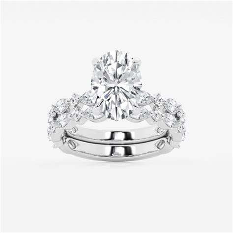 4 2 5 Ctw Oval Lab Grown Diamond Bridal Set Grownbrilliance