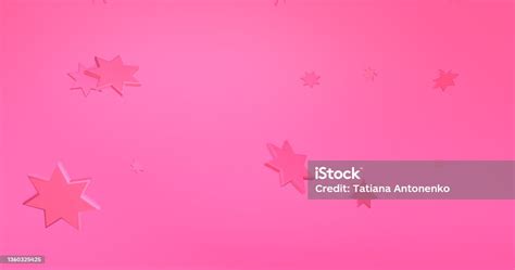 동적 3d 별과 추상적 인 핑크 배경 퍼시픽 핑크 컬러 스타 모던 한 트렌디 한 배너 또는 포스터 디자인 3d 이미지 복사 공간