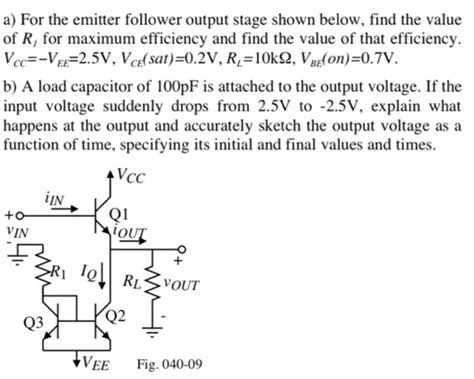 solved a for the emitter follower output stage shown below