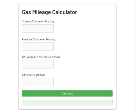 Gas Mileage Calculator For Trip Tire Blogger