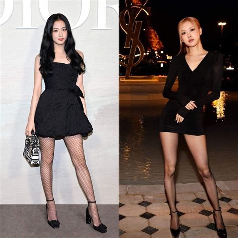 Jisso En El Desfile De DIOR Y Rose En El Desfile De YSL En El Paris Fashion Week Mujeres