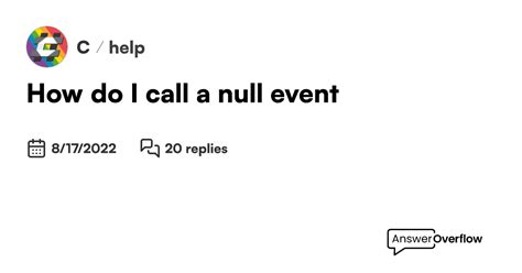 How Do I Call A Null Event C