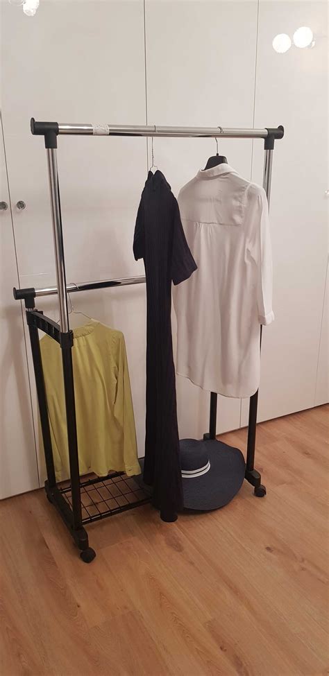 Стойка за дрехи Закачалка двойна черно хром гр София Борово • Olx Bg