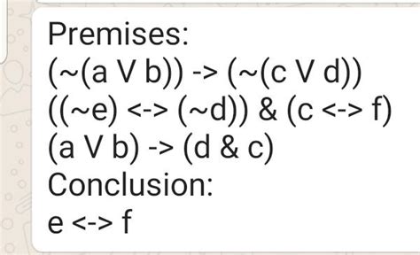 Solved Premises ~a V B ~c V D ~e ~d And