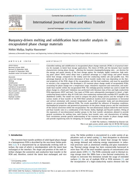 Pdf Buoyancy Driven Melting And Solidification Heat Transfer Analysis In Encapsulated Phase
