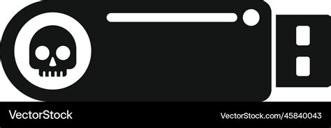 Usb Virus Data Icon Simple Hacker Error Royalty Free Vector