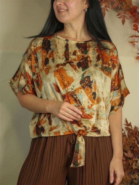 Satin Tie Front Short Sleeve Blouse Short Sleeve Blouse Blouse