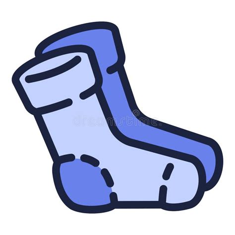 Winter Socks Icon Outline Style Stock Vector Illustration Of Cold