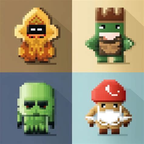 Free Photo 8 Bits Characters Gaming Assets
