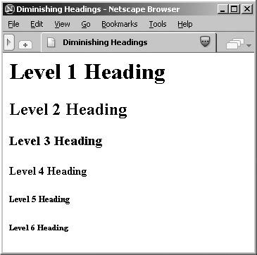Headings HTML XHTML The Definitive Guide Th Edition Book
