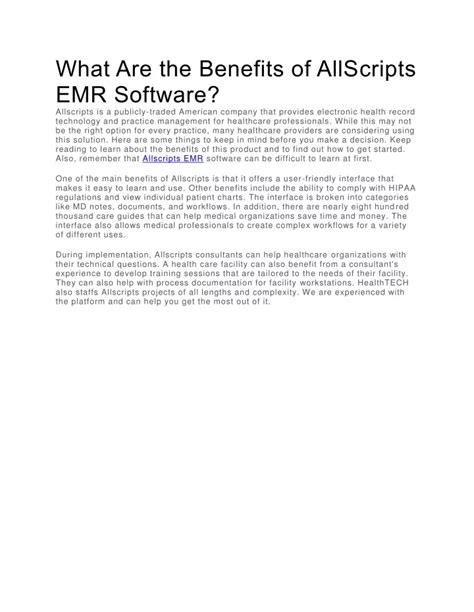 Ppt What Are The Benefits Of Allscripts Emr Software Powerpoint Presentation Id 11289064
