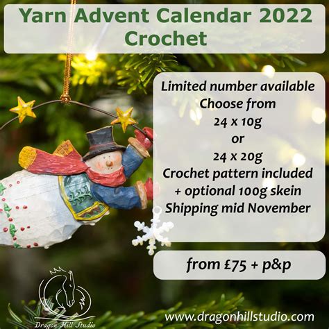 Crochet Yarn Advent Calendar 2022 Pre Order Uk Only Dragon Hill Studio