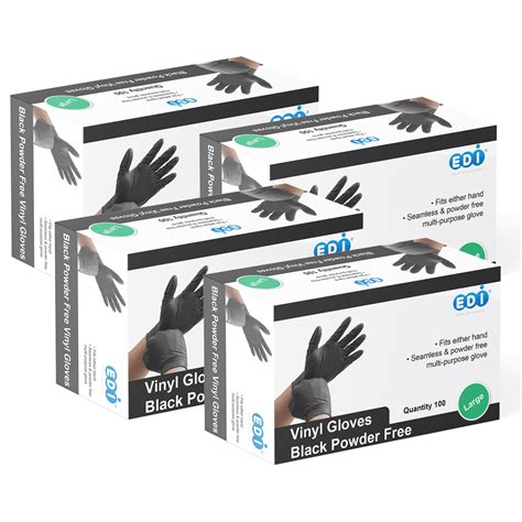 Edi Black Vinyl Gloves Large Walmart Com