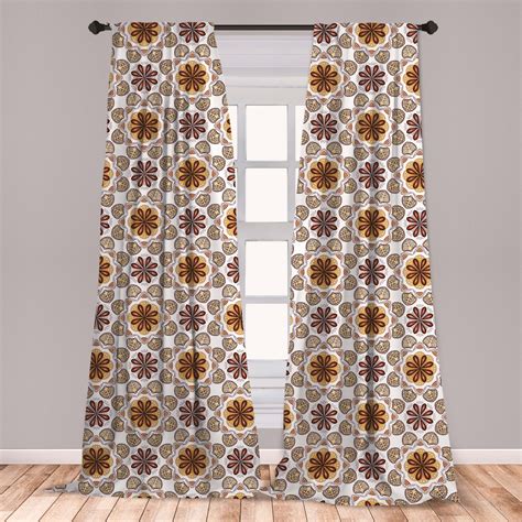 Traditional Curtains 2 Panels Set Middle East Floral Boho Influences